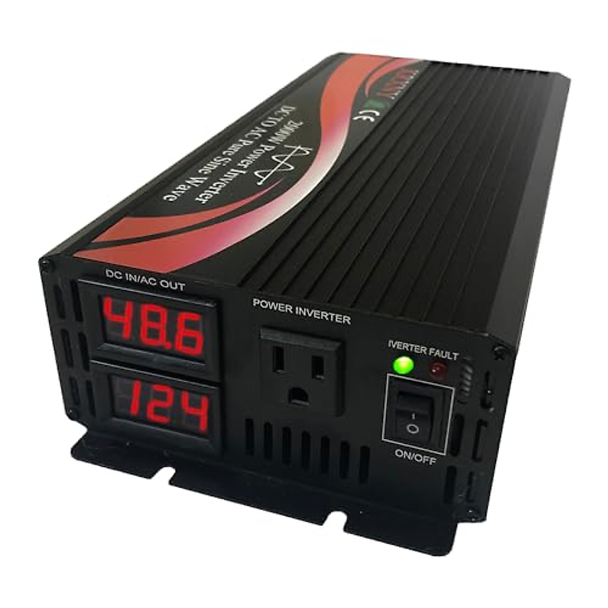 KRXNY 2000W Power Inverter 48V DC to 110V AC 60HZ Pure Sine Wave Converter with LED Display for Off Grid Solar System