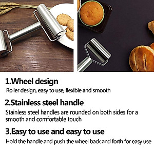Smooth Stainless Steel Rolling Pin Pastry and Pizza Double Dough Baker Roller Metal Kitchen Utensils Ideal for Baking Dough, Pizza, Pie, Pastries, Pasta and Cookies