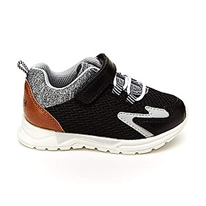 OshKosh B'Gosh Boy's EverPlay Bohemia Running Shoe, Black, 4 Toddler