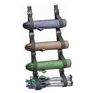 Levemolo 2pcs Wall-Mounted Storage Rack Utility Blaclight Storage Shelves Garage Wall Strap Hanging Storage Straps Wall Storage Strap Garage Storage Rack Polyester Black