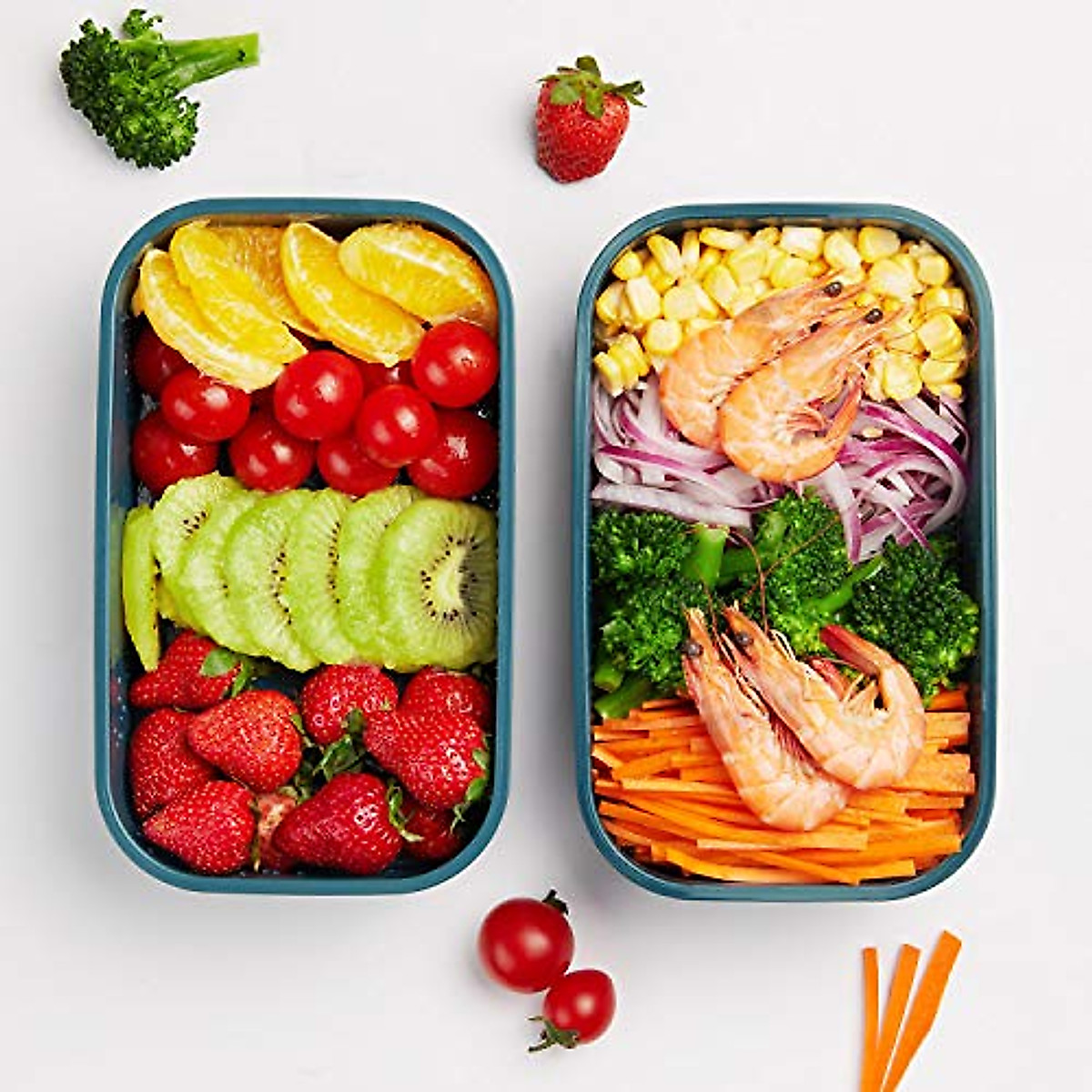 Bento Lunch Box - All-in-One Stackable Japanese Bento Box - Leakproof Eco-Friendly Meal Prep Containers for Men Women, Microwave and Dishwasher Safe,Easy Wash (Blue)