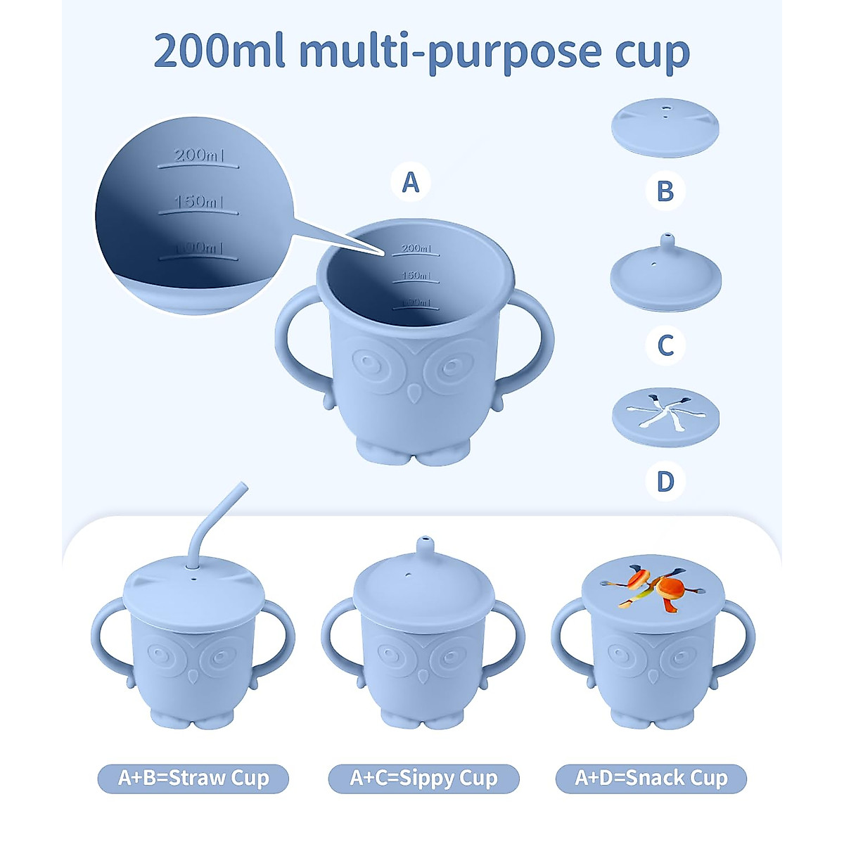 10Pcs Silicone Baby Feeding Set - Baby Led Weaning Supplies-Toddler Utensils with Baby Plates and Bowls with Suction, Bibs, Straw Cup,Baby Spoons Forks,- Ideal for Baby Self Feeding 6+ Months