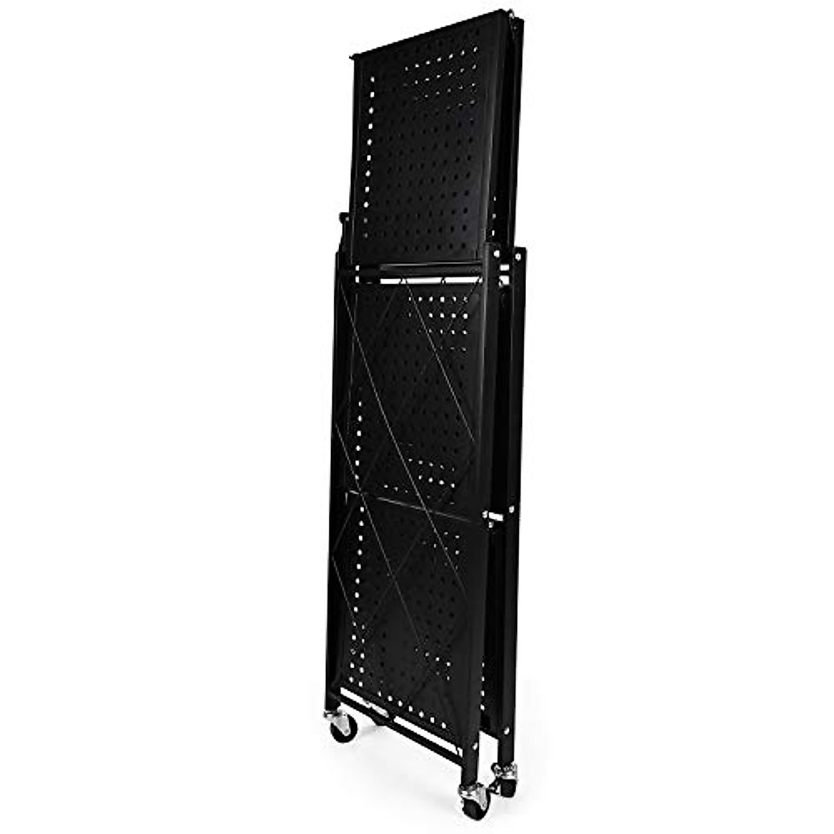 InfiniPower 3-Tier Heavy Duty Foldable Metal Rack Storage Shelving Unit with Wheels