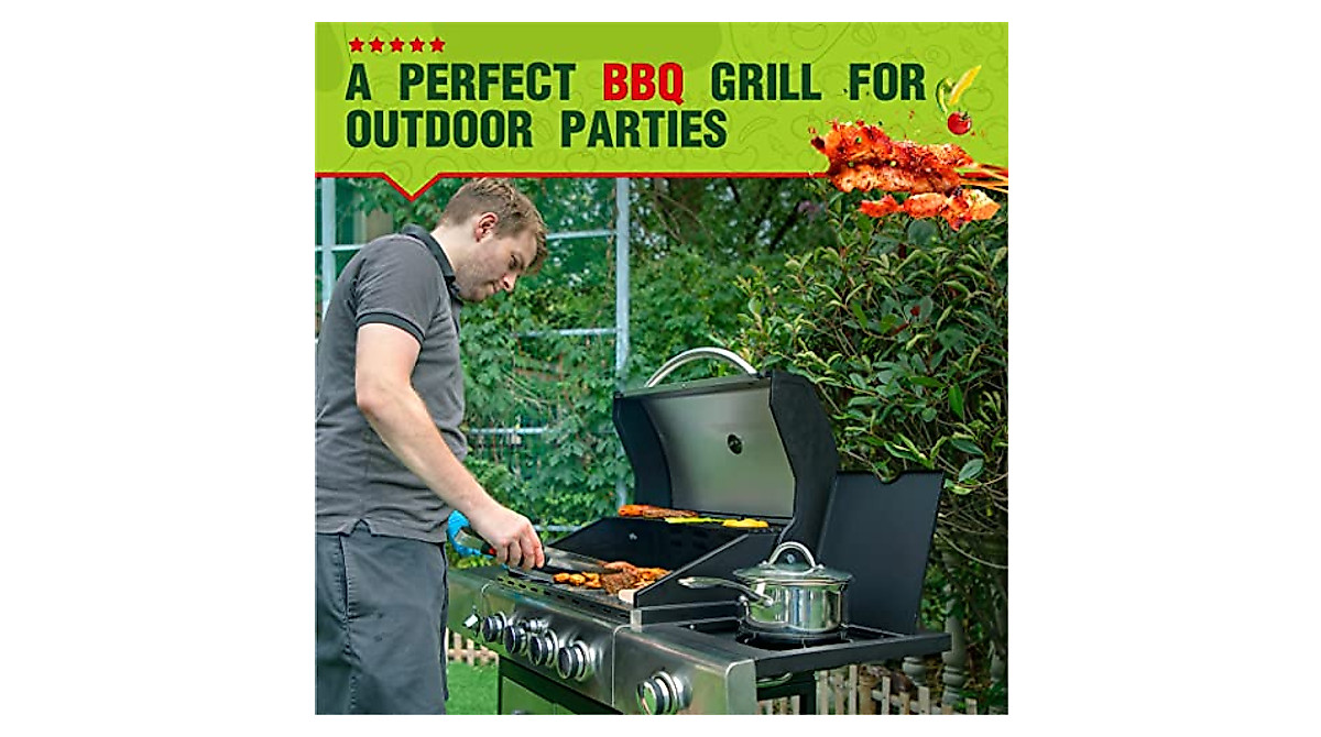 Captiva Designs 4-Burners Propane Gas BBQ Grill | 42,000 BTU Outdoor Grill