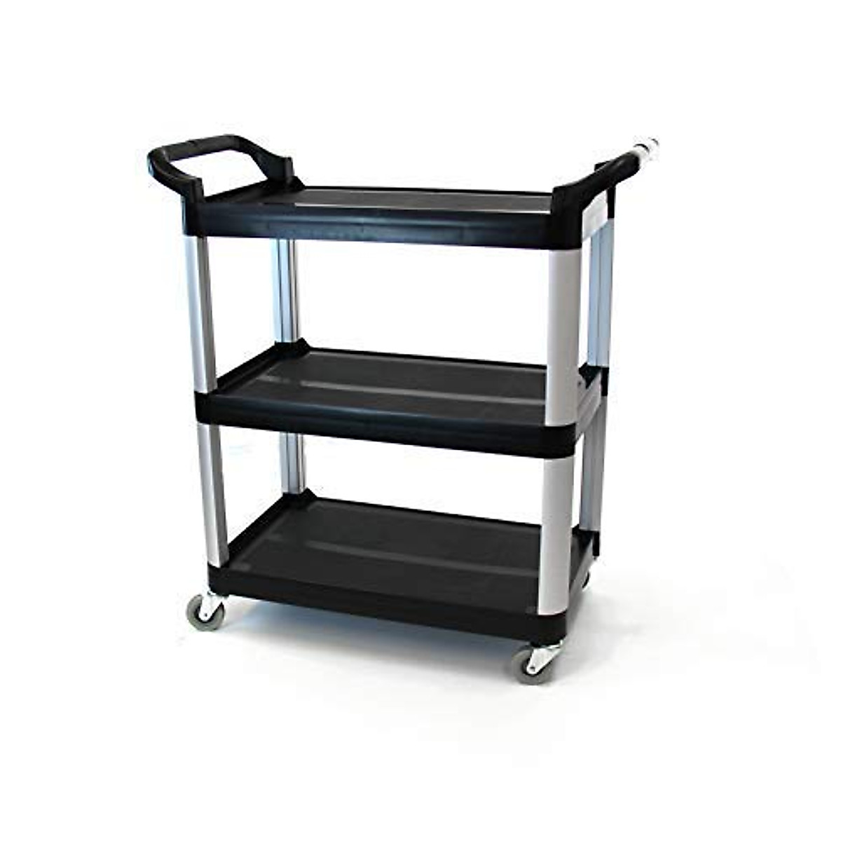 Utility Service Cart - 3 Shelf - 450 Lbs Capacity W 33" x H 38" x D 17" Black