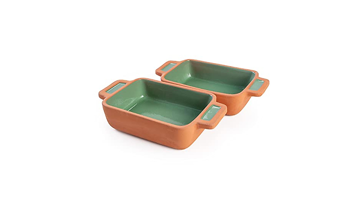 LUKSYOL Handmade Terracotta Oven Tray - Authentic Mexican Clay Cookware