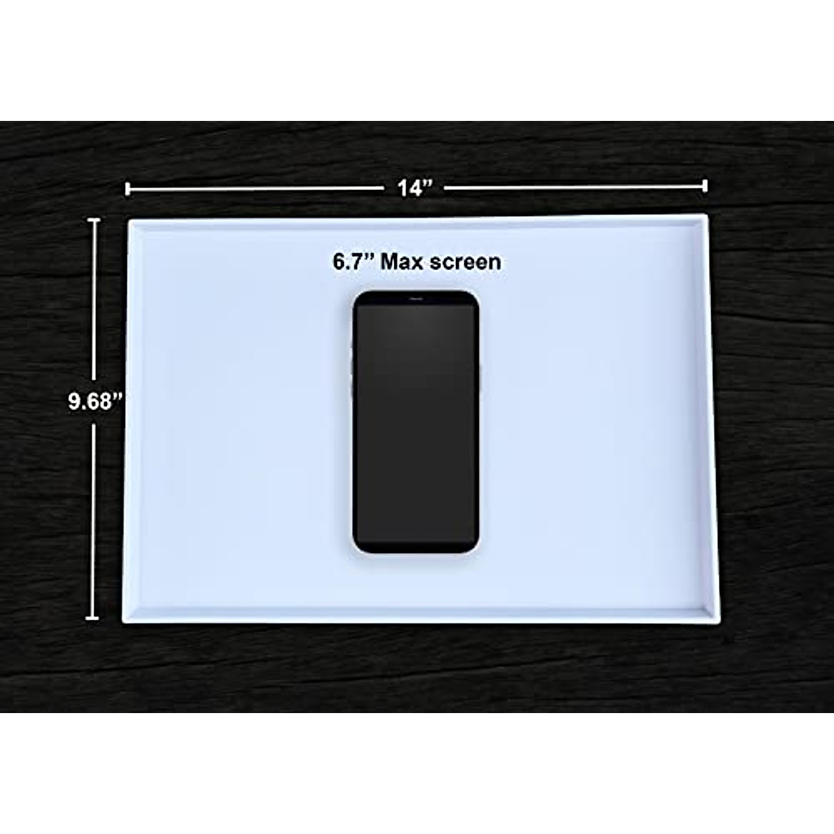 Black and White Plastic Tray Set 14 x 9.6 in, Large Vanity Organizer Bathroom Counter Tray, Kitchen Tray for Counter, Multi-Purpose Utility Trays (Pack of 2)