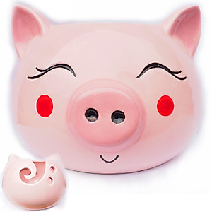 Pig Yarn Bowl for Knitting - Cute Ceramic Knitting Bowl Extra Large Ceramic Yarn Bowl Crochet Accessories Yarn Holder Storage Gift for Knitters Funny