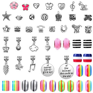85 Pcs Charm Bracelet Making Kit, Acejoz DIY Charm Bracelets Beads for Girls, Adults and Beginner Jewelry Making Kit