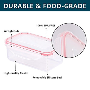 DIDO 28 PCS Food Storage Containers With Airtight Lids, Hinged BPA Free Kitchen Plastic Containers, Freezer & Microwave & Dishwasher Safe - Pantry & Kitchen Organization