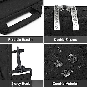 MOSISO Vertical Laptop Shoulder Bag Compatible with MacBook Air/Pro,13-13.3 inch Notebook,Compatible with MacBook Pro 14 2023-2021 A2779 M2 A2442 M1 with Front Raised Pockets&Fix Handle&Belt, Black