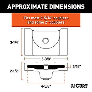 CURT 23081 Powder-Coated Aluminum Trailer Tongue Lock, 2-5/16-Inch Couplers