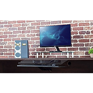 VIVO Adjustable Computer Keyboard and Mouse Platform Tray Deluxe Smooth Rolling Track Under Table Desk Mount, Black, MOUNT-KB04C