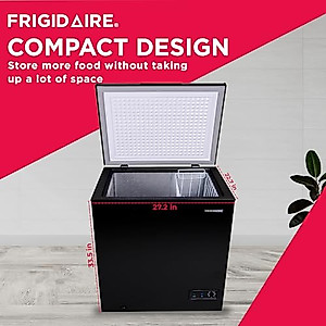 Frigidaire EFRF5003-BLACK Chest Deep Freezer-GARAGE-READY, 5.0 Capacity, Black-Adjustable Thermostat-Removable Vinyl Coated Wire Basket-Easy Defrost Drain, 5 cu ft