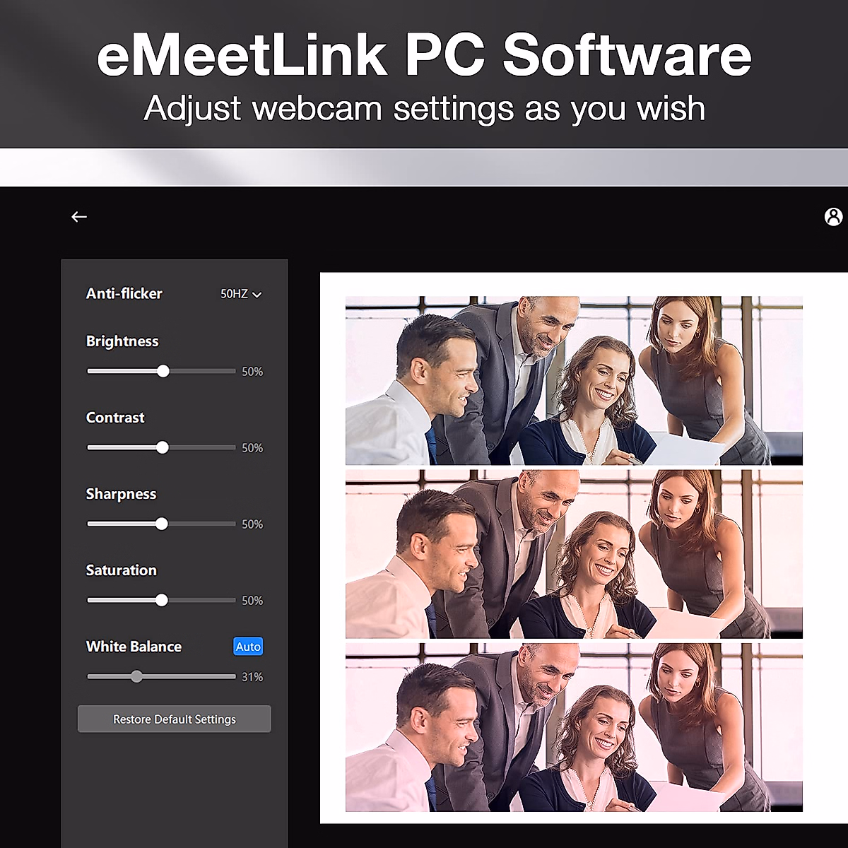 EMEET 3 in 1 Webcam - 1080P Webcam with Microphone and Speakers, Noise Reduction, Auto Low Light Correction W/Cover, C980 Pro USB Camera Webcam 65°-90° for Video Conferencing Streaming/Gaming/Class