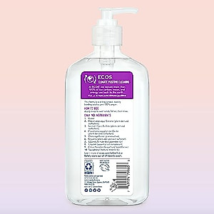 ECOS Hypoallergenic Hand Soap - All Natural pH-Balanced Handwash Soap with Vitamin E - Safe for Sensitive Skin - Lavender - 17 Oz Bottle (6 pack)