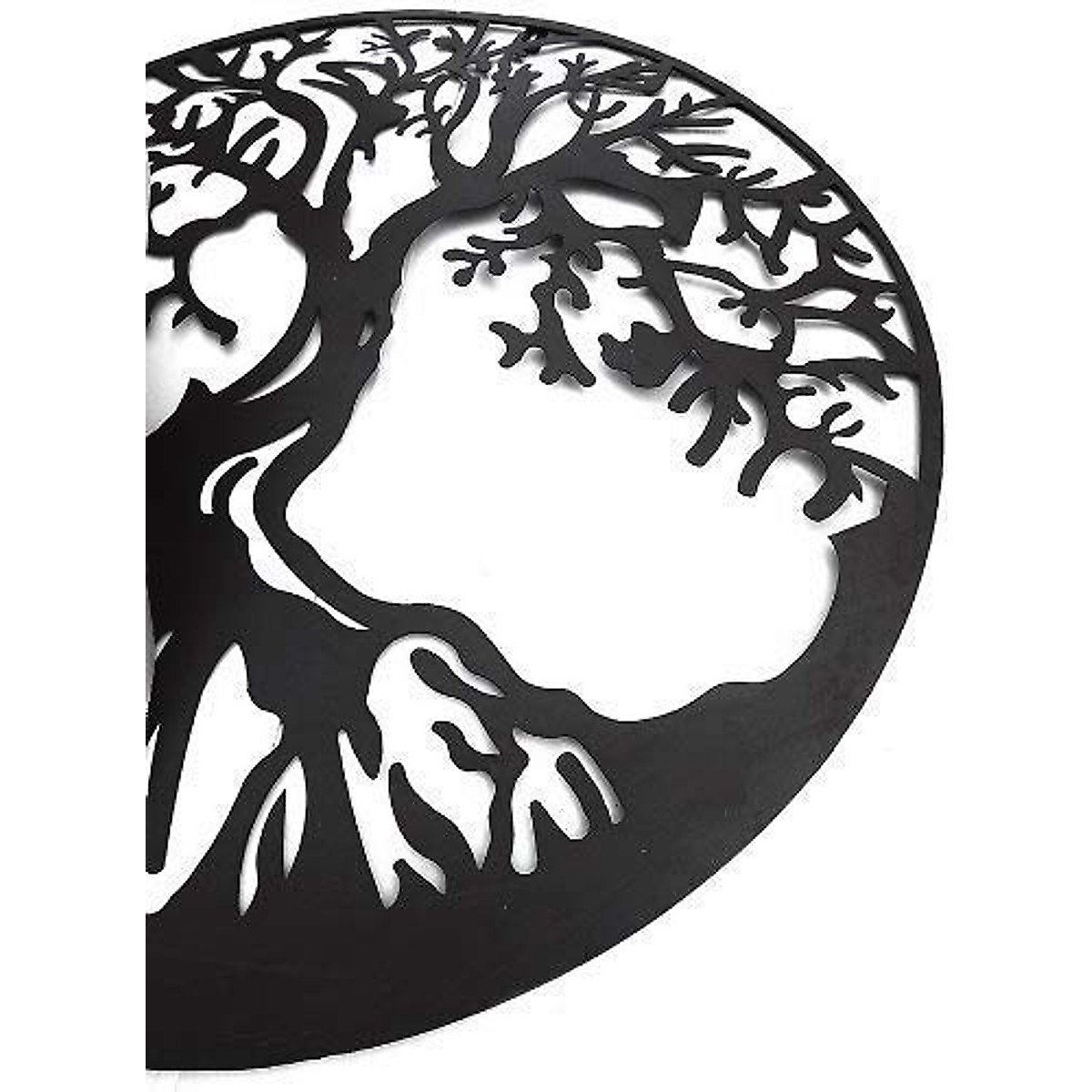 Bellaa 21925 Metal Wall Decor Tree of Life Circle Sign Living Room Outdoor Garden Rustic Art 24 inch