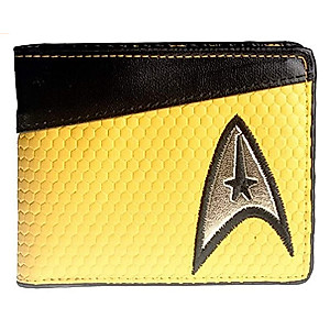 Star SciFi Trek Yellow Command Logo Leather Bi Fold Wallet
