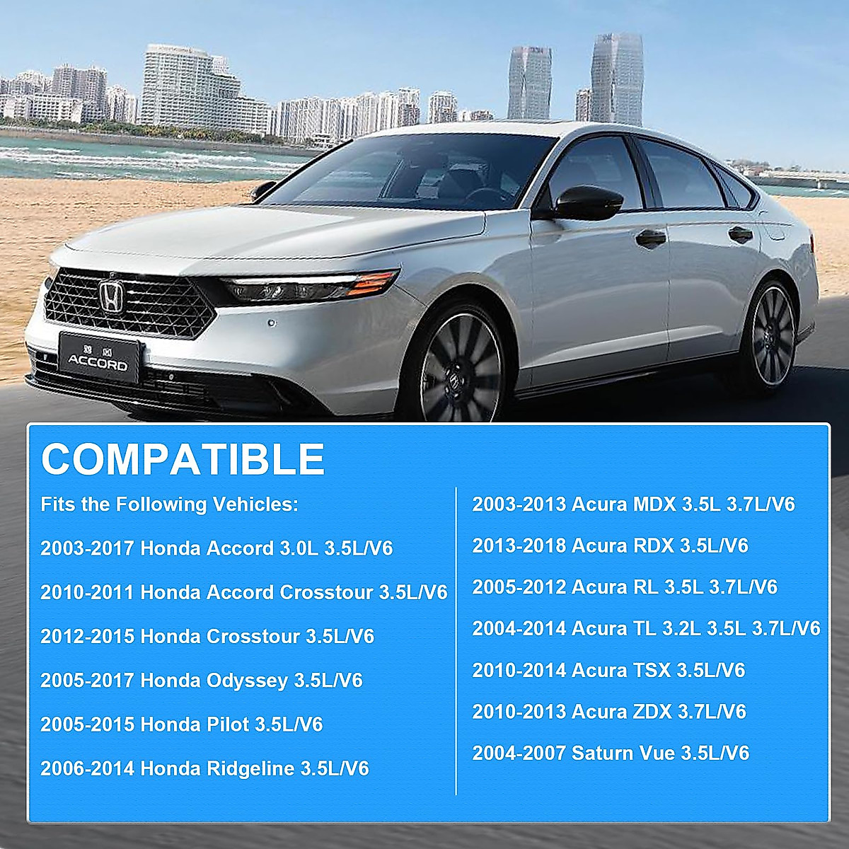 DOFOCH TKH-002 Timing Belt Kit with Water Pump Compatible with 2003-2018 Honda Accord Crosstour Odyssey Pilot Ridgeline MDX RDX RL TL TSX ZDX Saturn Vue 3.0L 3.5L 3.7L Replaces# TCKWP329 19200-RDV-J01