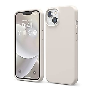 elago Compatible with iPhone 14 Case, Liquid Silicone Case, Full Body Protective Cover, Shockproof, Slim Phone Case, Anti-Scratch Soft Microfiber Lining, 6.1 inch (Stone)