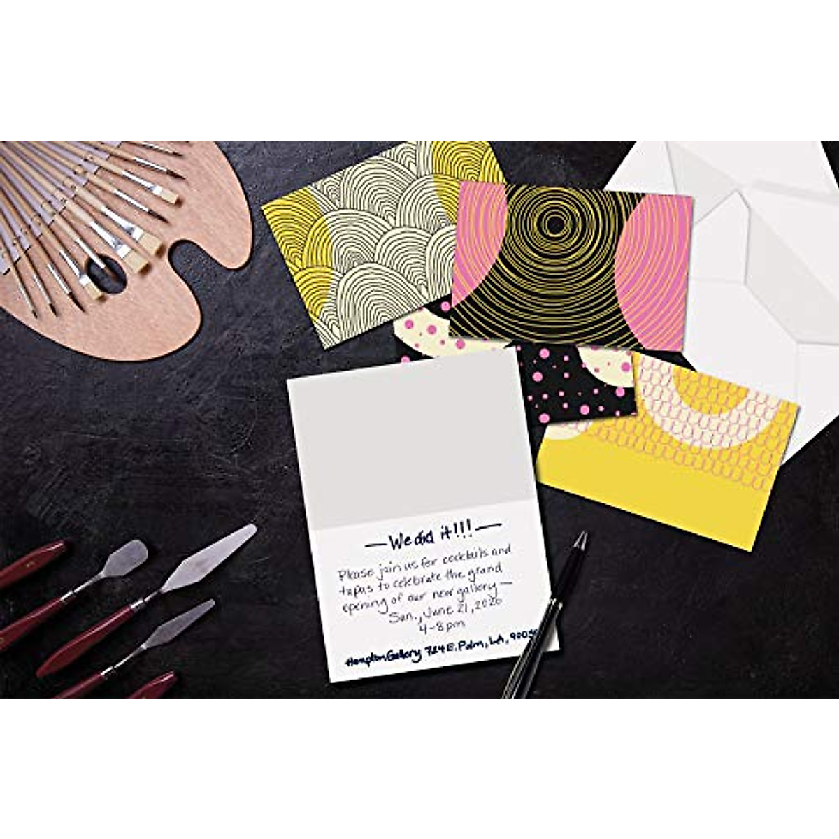 Better Office Products 100-Pack All Occasion Greeting Cards, Modern Art Designs, Assorted Blank Note Cards, 4 x 6 inch, 6 Exclusive Abstract Designs, Blank Inside, with Envelopes