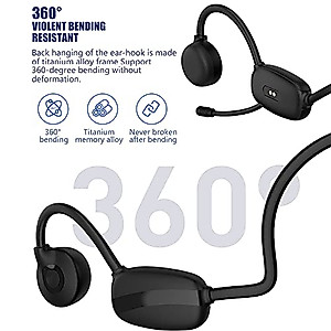 eKudgel Bone Conduction Headphones Wireless Bluetooth Headset with Microphone ENC Noise Cancelling with mic Clear Calls