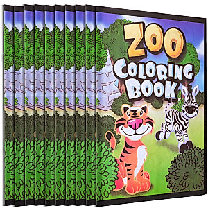 Zoo Animal Coloring Books - Bulk Pack of 24, 9"x11" Animal Party Favor Books for Kids with Jungle Safari Animals and Activity Sheets for Goodie Bags, Classrooms and Themed Birthday Supplies