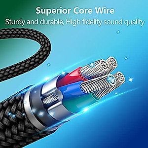 Replacement Cable for Sennheiser HD598 HD558 HD518 HD579 HD599 HD569 HD598 Cs, ATH-M40x ATH-M50x ATH-M70x Headphones Cord, 6.5 Feet/2.0 M 3.5mm to 2.5mm Headphone Audio Cable Nylon Braided Wire-Black