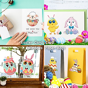 LINAYE 36 Sheets Easter Crafts Stickers for Kids Toddlers - Make Your Own Easter Stickers, Easter Basket Stuffers for Kids Toddlers Easter Treats Gifts for Kids Easter Activities Party Favor Supplies
