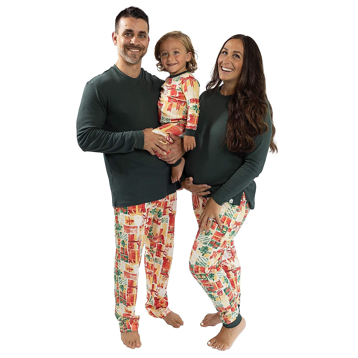 Burt's Bees Baby Baby 1-Piece Family Jammies Matching Holiday Organic Cotton Pajamas, All Wrapped Up, 12 Months