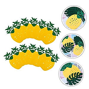 IMIKEYA 2 Sets Strings Latte Art Jungle Decor Christmas Ornament Green Wreath Welcome to The Jungle Sign Pineapple Bunting Garland Hawaiian Party Garden Flag Felt Cloth Pineapple Decor