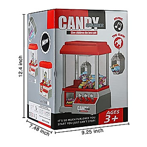 Claw Machine, Candy Claw Machine for Kids Table Top Arcade Games Machines Toy for Home Birthday Party Favors Valentines Day Easter Gift Stocking Stuffers for Boys and Girls Ages 8-12 with 24pcs Coins