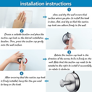 DGYB Suction Cup Hooks for Shower Set of 2 Brushed Nickel Towel Hooks for Bathrooms Waterproof Stainless Shower Hooks for Inside Shower 15 Lb Bathroom Hooks for Towels