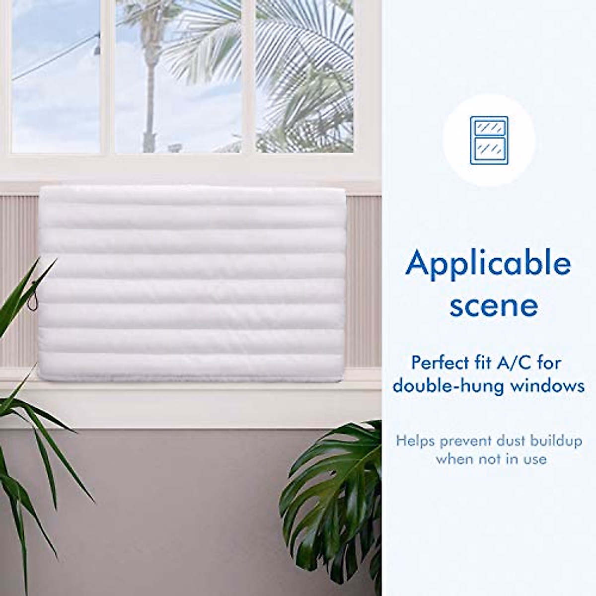 Brivic Indoor Air Conditioner Cover AC Cover for Inside Window Unit 21 x15 x 3.5 inches(L x H x D),White