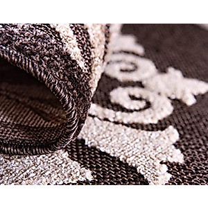 Unique Loom Outdoor Modern Collection Area Rug - Chicago (6&#039; 1&quot; x 9&#039; Rectangle, Brown/ Orange)