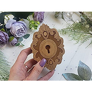 Wooden Embroidery Diamond Painting Accessories Storage Box Beads Organizer with Wooden lid Tray Divider Jewelry Box Needlework Bead Holder (Key)