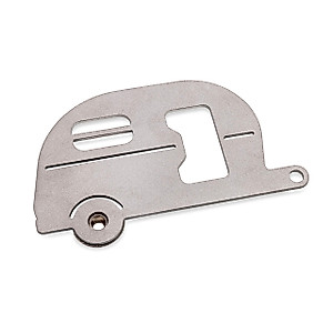 Camco Life is Better at The Campsite Bottle Opener | Easily Removes Bottle Caps | Features a Unique Camper Design with Magnet (53305)