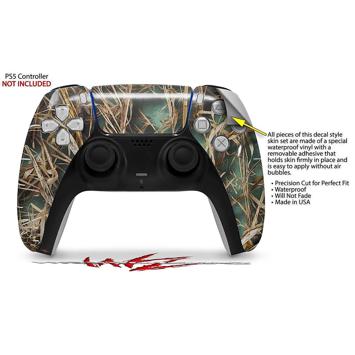 WraptorSkinz Skin Wrap compatible with Sony PS5 DualSense Controller WraptorCamo Grassy Marsh Camo Seafoam Green (CONTROLLER NOT INCLUDED)