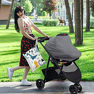 Waterproof Wet Dry Bag 2 Pack Cute Animal Cartoon Dinosaur Cloth Diaper Bag Organizer Pouch Set with Zipper Pocket Washable Wet Bag for Travel Hiking Swimsuit