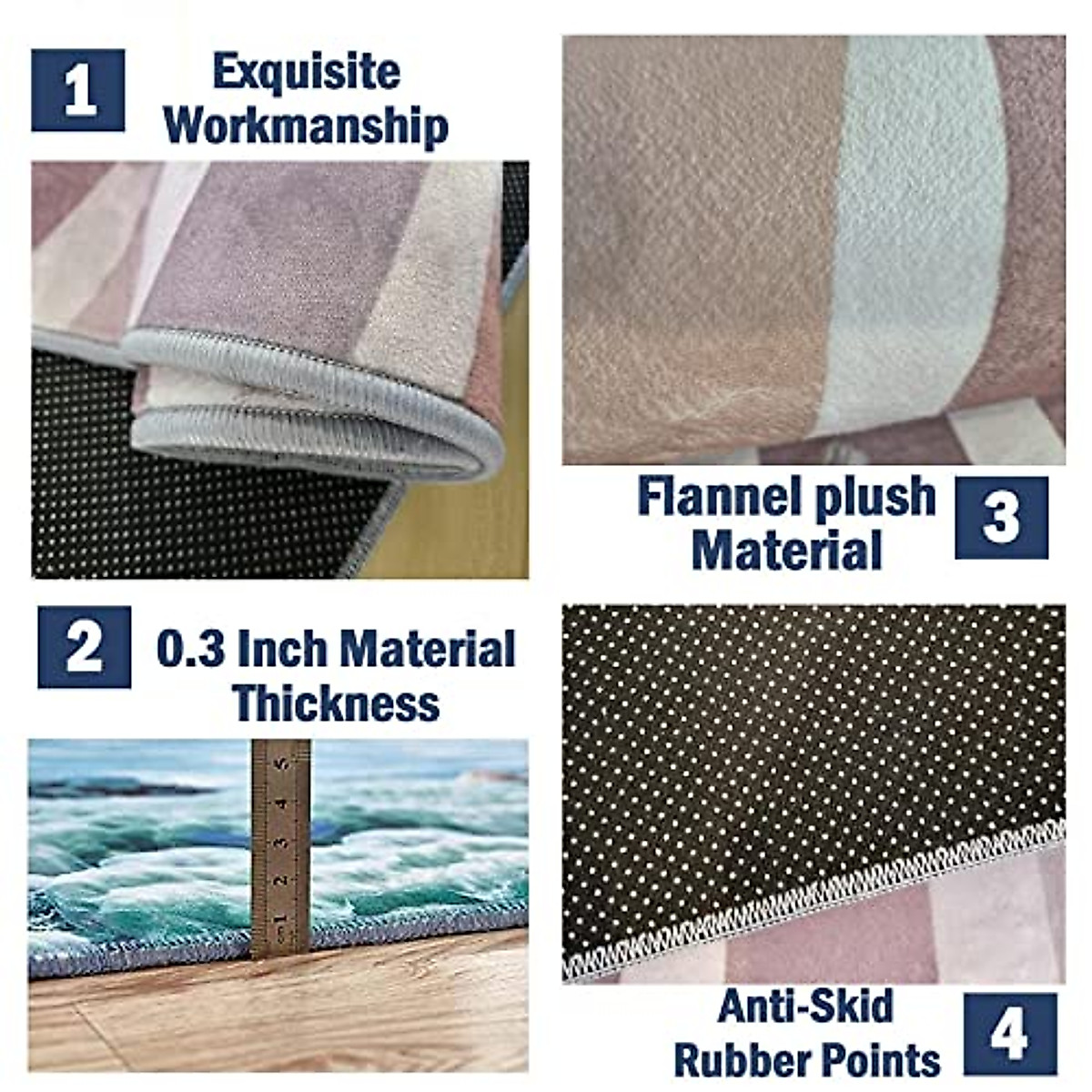 Retro Wooden Guitar Area Rugs, Indoor Machine Washable Carpet with Non-Slip Backing, Music Lover Black Breathable Durable Mat for Hardwood Floors Decor 3' x 5'