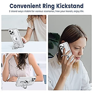 Caka Designed for iPhone 14 Pro Max Case MagSafe Magnetic Stand, [Non Yellowing] [Military Drop Protection] Shockproof Protective Phone Case iPhone 14 Pro Max 6.7 inch 2022, Matte Clear