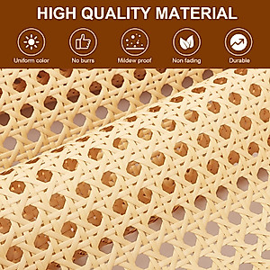 16" Width Cane Webbing, 3.3 Feet Cane Webbing Roll for Caning Project, Rattan Webbing, Caning Material for Chairs, Cabinet, Dresser, Furniture