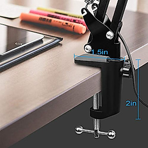 weishan Manicure Table Light, Nail Lamp with Clamp, 10W LED, Swing Arm - lampara para hacer uñas de mesa