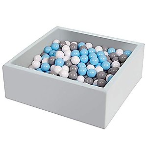 TRENDBOX Ball Pit 35.4x35.4x13.8in Square Baby Ball Pit Foam Ball Pit Ball Pool Indoor Ball Pits for Toddlers Kids Balls NOT Included - Light Gray