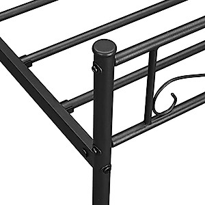 Yaheetech Twin XL Size Bed Frames/Metal Platform Bed with Headboard and Footboard/No Box Spring Needed/Easy Assembly, Black