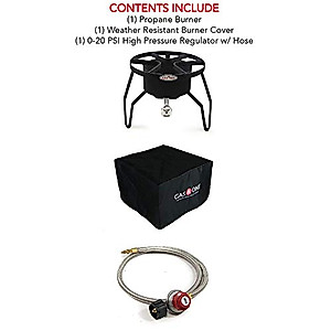 GasOne B-5300+50480 Burner with Cover High-Pressure Outdoor Propane Stove