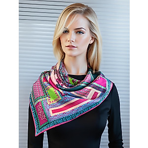 INAINI 100% Mulberry Silk Scarf Hand Rolled Women - Wild Rags Cowboy Scarves for Men - Western Scarf