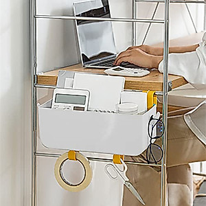 Clothes Moving Bags Student Dormitory Bedside Storage Storage Hanging Basket With Hook Large Capacity Compartmental Storage Hanging Storage Box under Storage Bins under Bed (A, One Size)