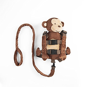 Berhapy 2 in 1 New Monkey Toddler Safety Harness Backpack Children's Walking Leash Strap（Brown）