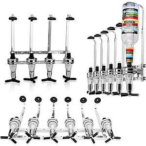 4 Bottle Wall Mounted Wine Liquor Dispenser Wall Mount Stand Rack Beer Alcohol Bar Butler Stylish Modern Wine Storage Drinkware Set